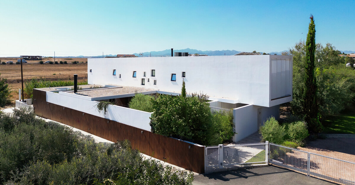 residence unfolds around internal courtyards in cypriot barren landscape