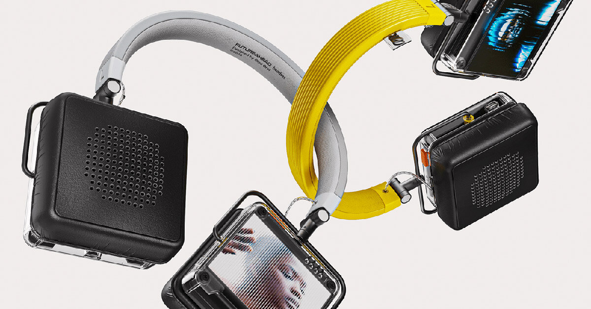 headsets with integrated digital screens display the playlist, lyrics ...