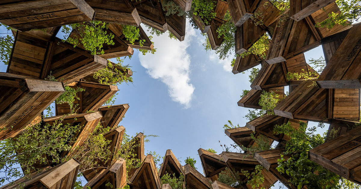 hello wood stacks triangular lush planters for the garden of ...
