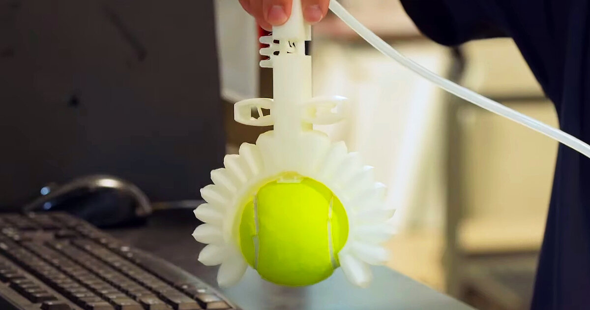watch this 3D-printed robotic gripper pick up, hold and release objects ...