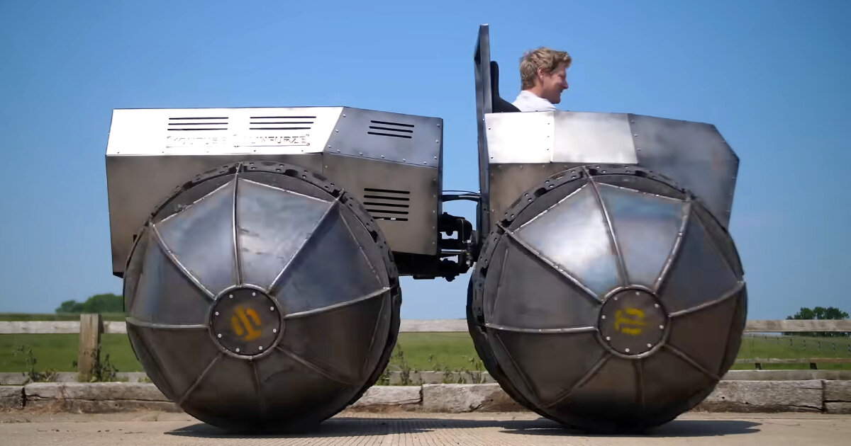 inventor modifies used tractor into all-terrain armored 'rhino tank ...