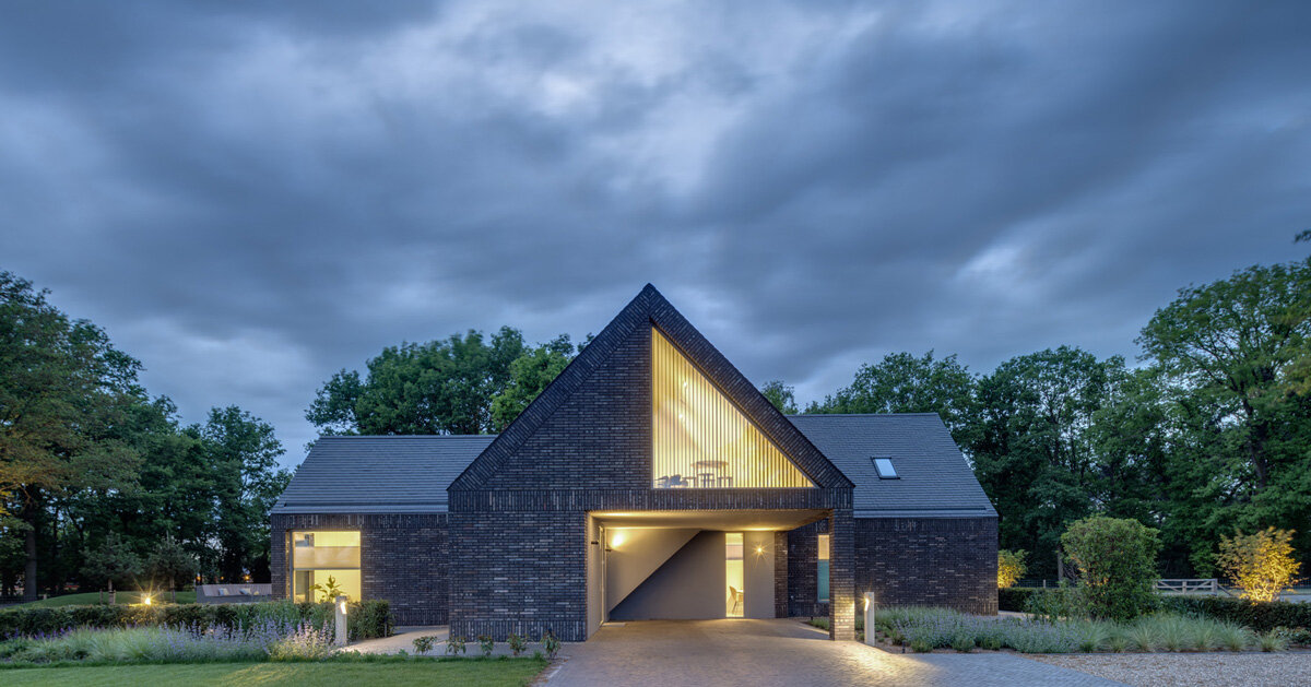 four gabled volumes outline cross-plan residence in the netherlands