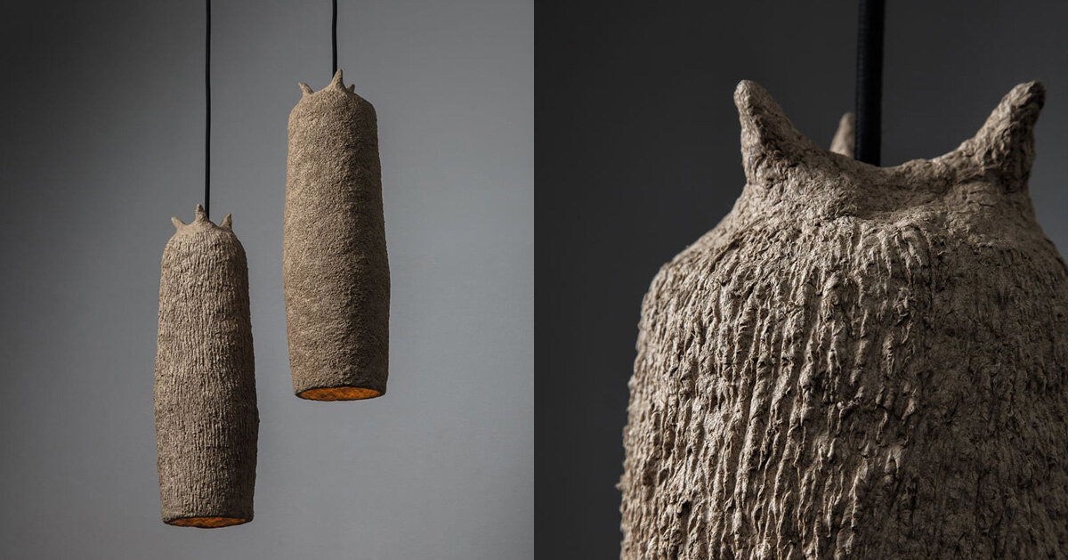 ZBOZHZHA recycled cardboard, clay & minerals for biodegradable lamps