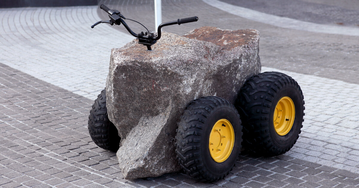 baptiste debombourg carves granite into jet ski and all-terrain vehicle ...
