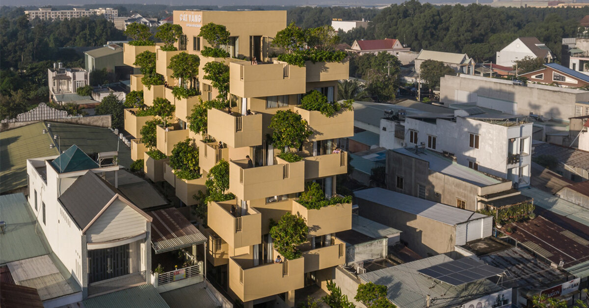 TAA design's living complex in vietnam is a matrix of flying blocks