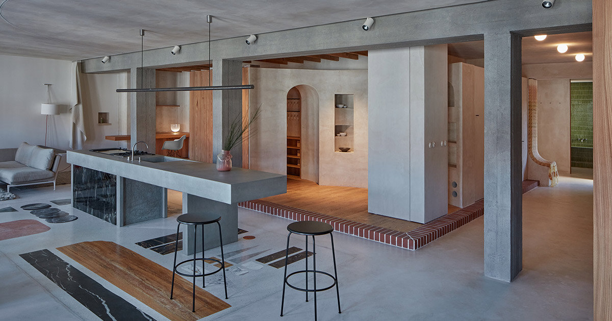 objektor architekti's apartment in prague integrates hidden niches ...