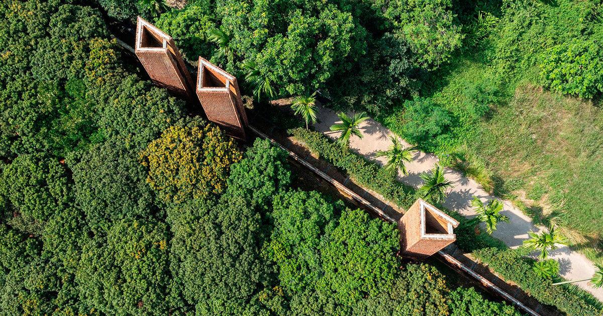 thousands of thin clay tiles cover museum's entire facade in vietnam