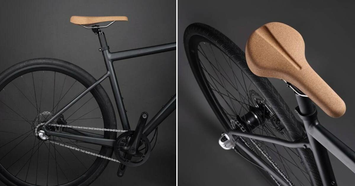 frame cycles' cork bike saddle is lightweight and water resistant