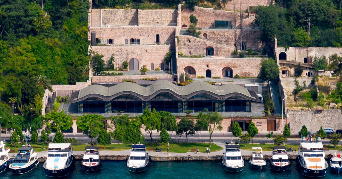 undulating steel canopy by GAD tops historic building in istanbul