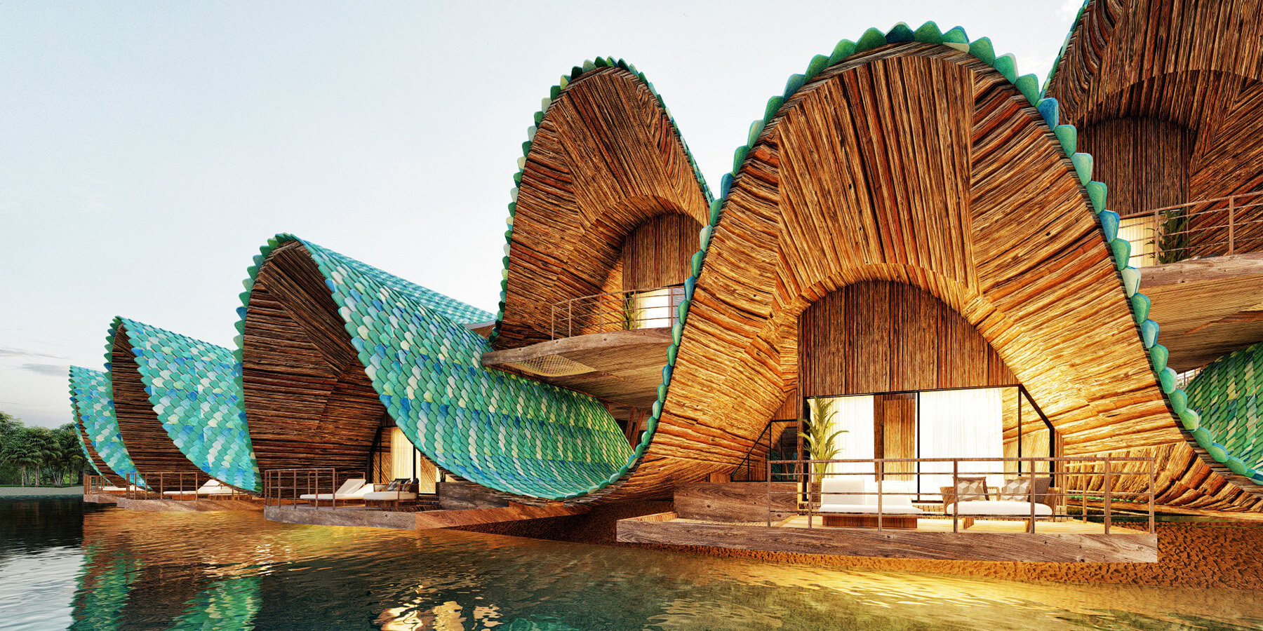 DNA's hotel toh kuyabeh mirrors bird flight undulations in tulum