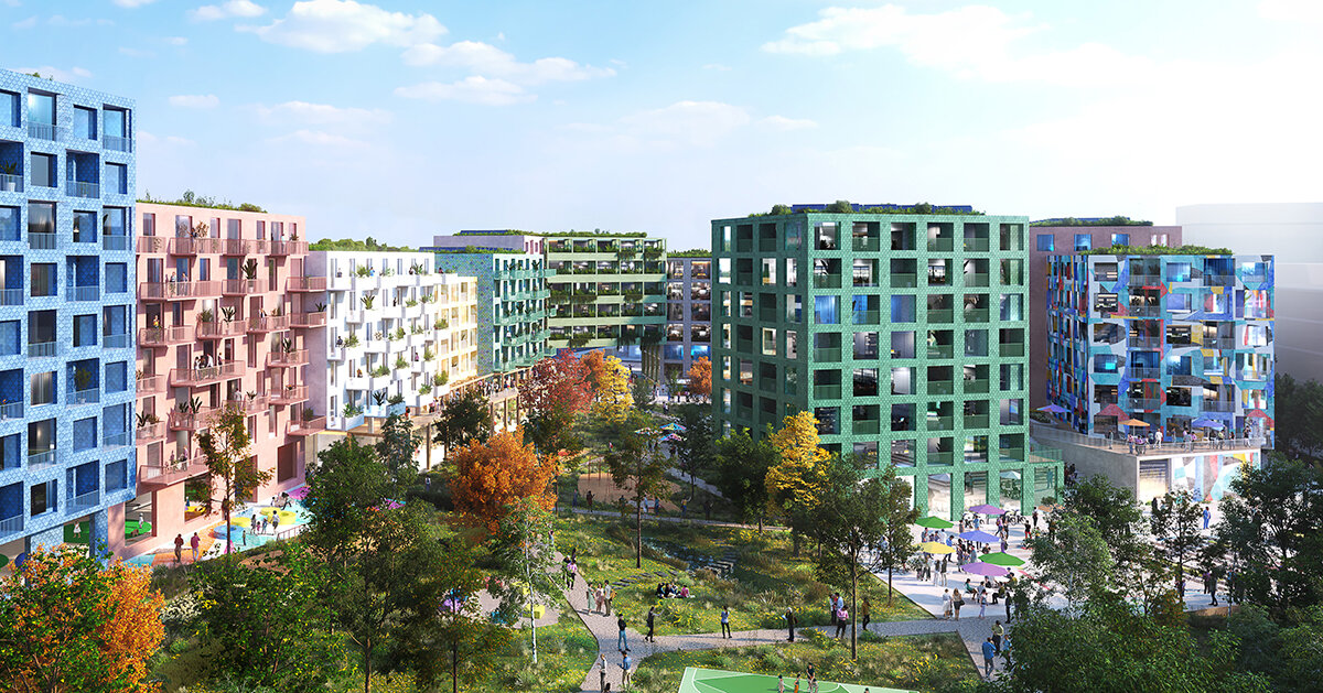 MVRDV plans new green district in düsseldorf with colorful residential ...