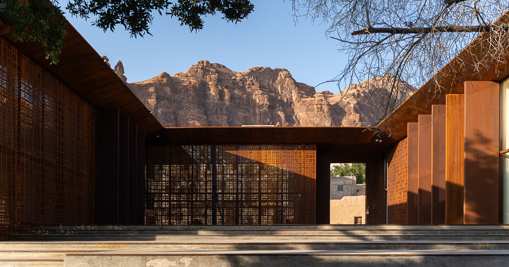 intricate algorithmic screen wraps giò forma's Design Space AlUla