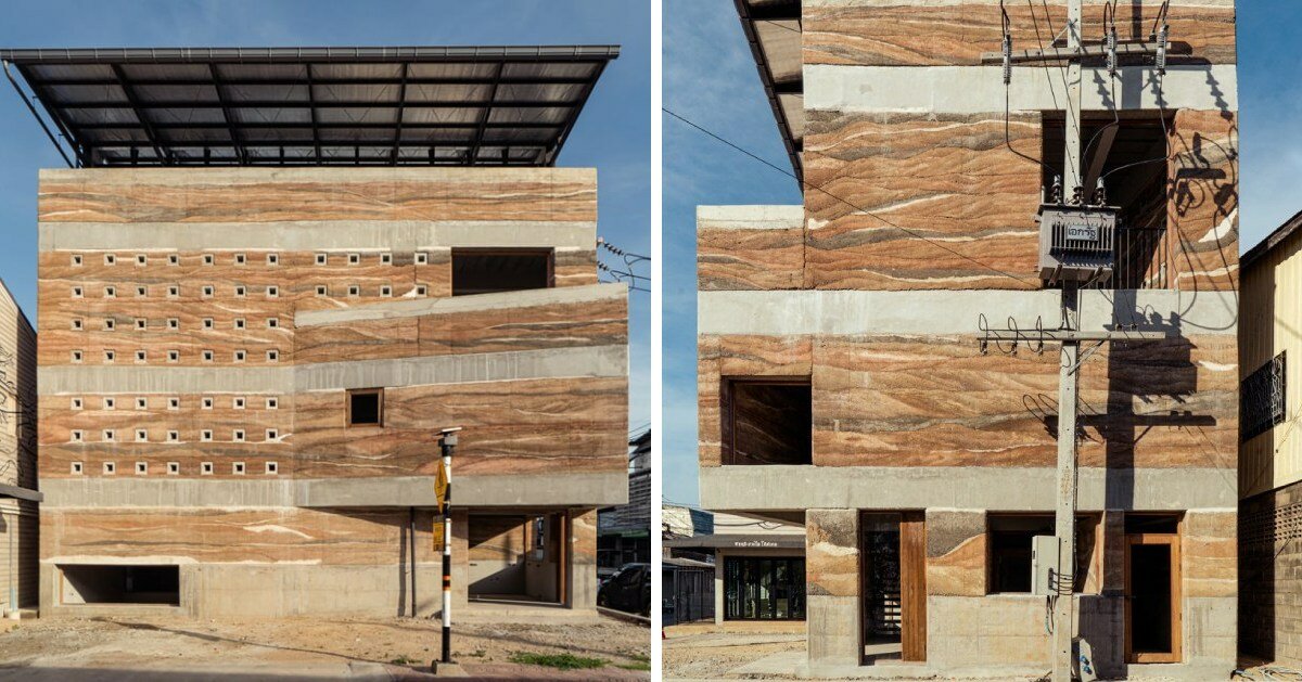 suphasidh architects completes rammed earth building in thailand