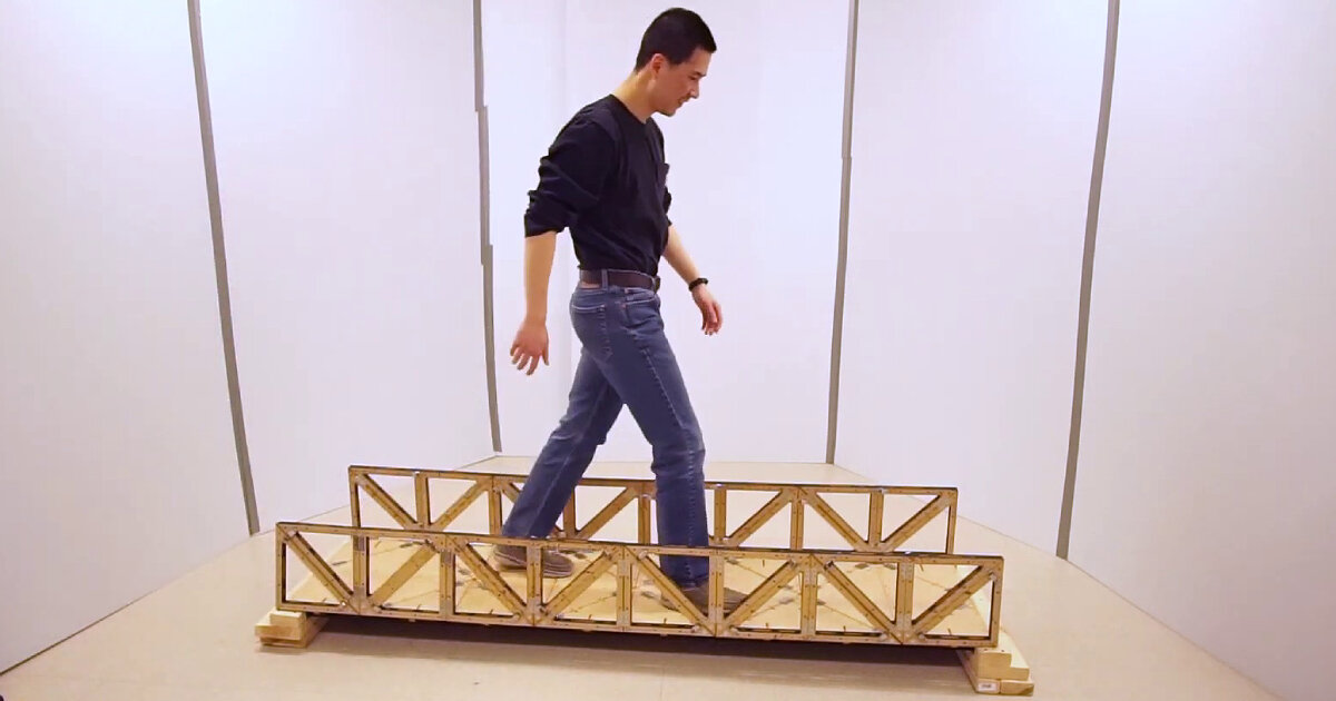 foldable origami structure made of fiberboards can become bridges, moon ...