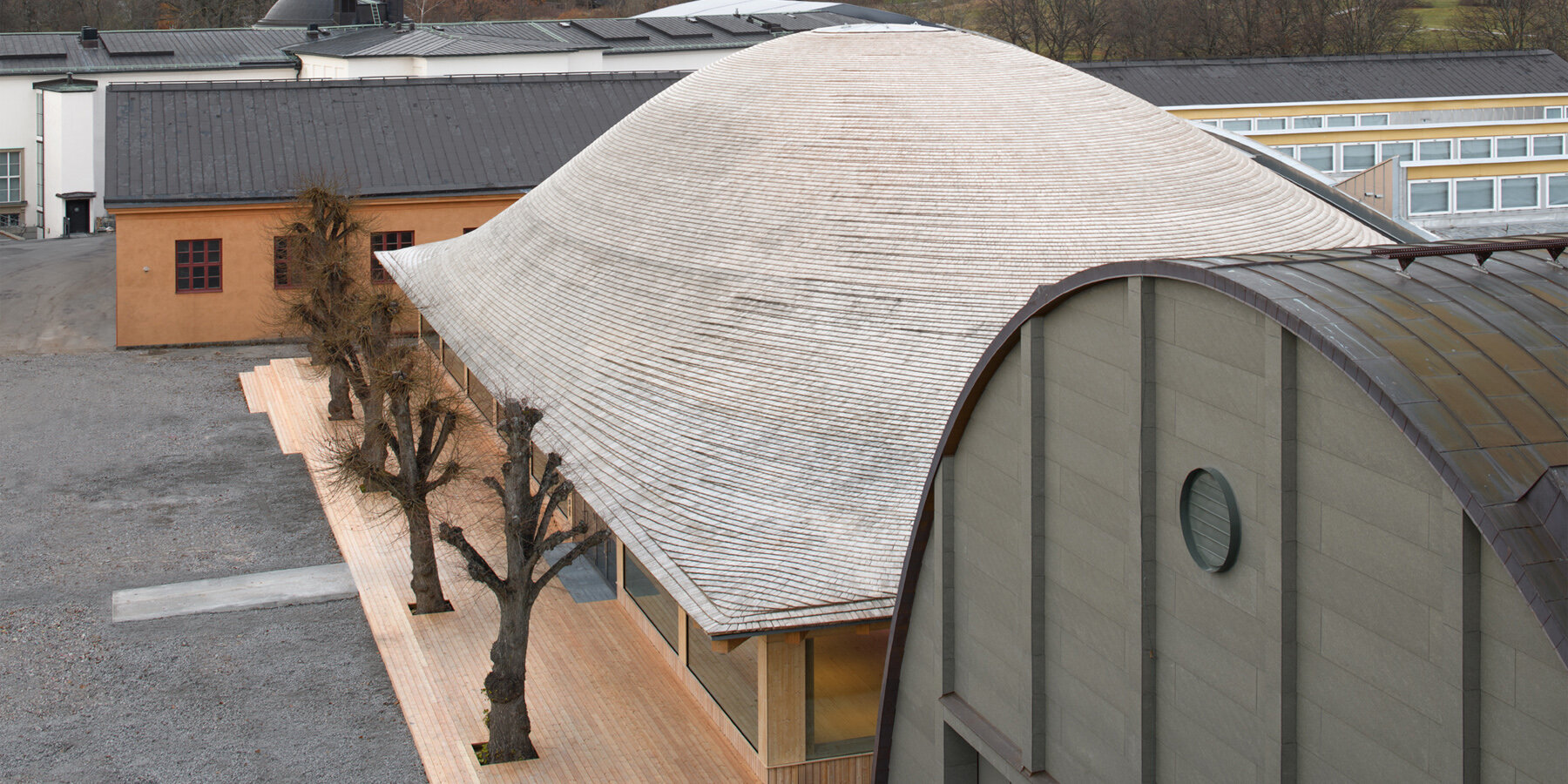 elding oscarson builds visualization dome as museum extension in stockholm