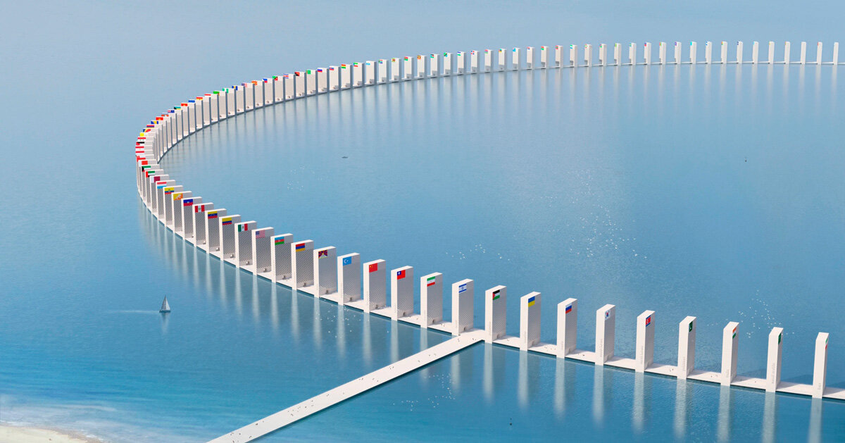 conceptual ring platform floating near gaza sets up a domino of all ...