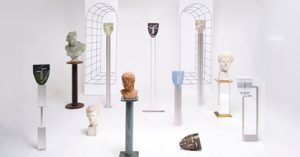 berenice curt sculpts faces into marble at milan design week