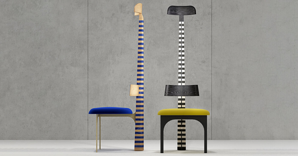 george geara's handcrafted ECHELLE chairs expand like a ladder