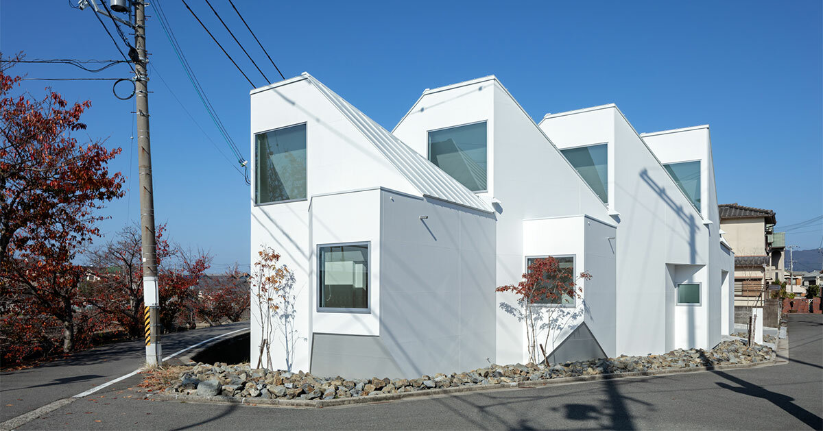 sculptural saw-tooth roof tops kenji ido's white residence in japan