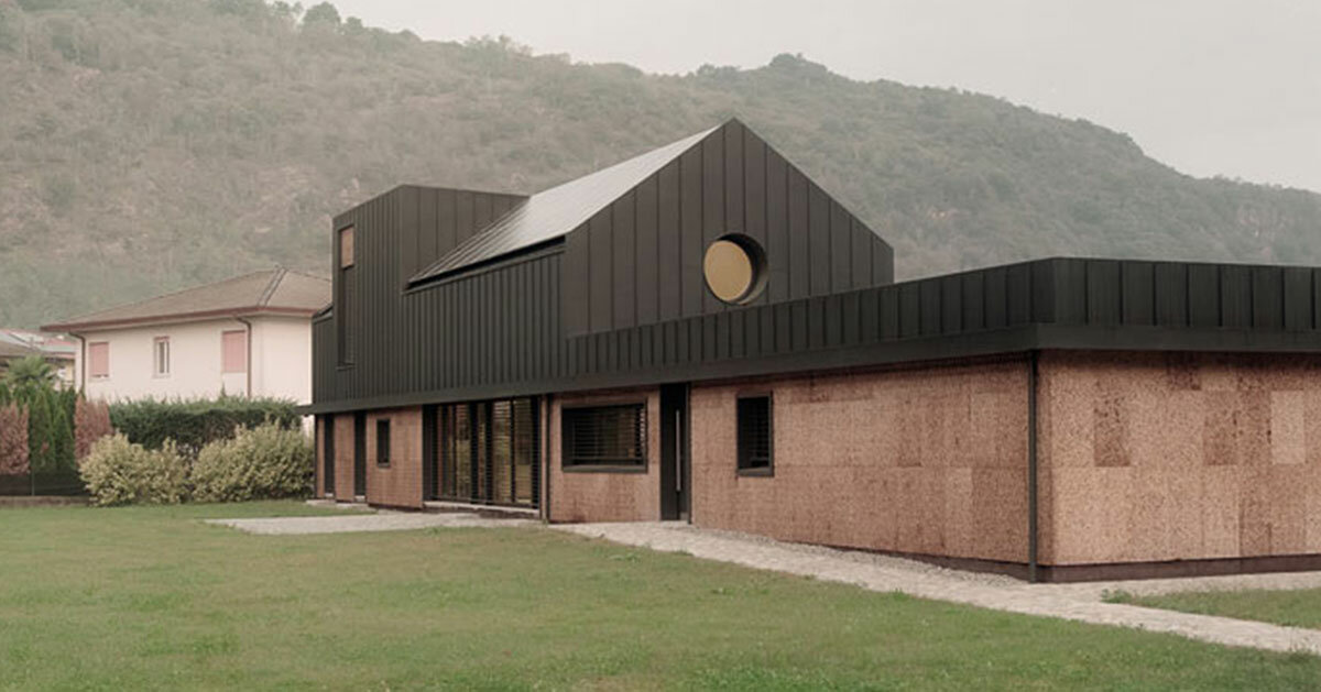 cork-covered border house by LCA architetti showcases sustainable ...