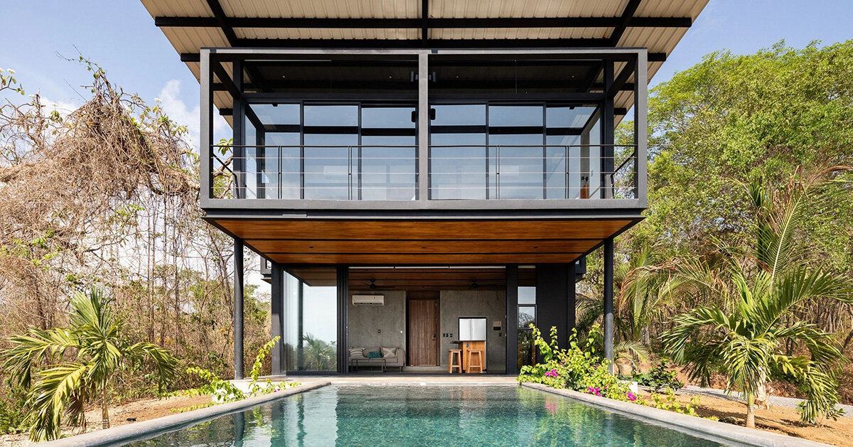 low-tech industrial beach house with infinity pool overlooks ostional ...