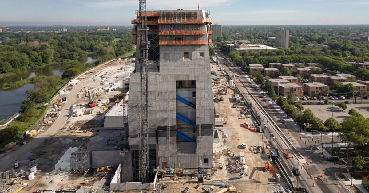 obama presidential center reaches its final height in chicago