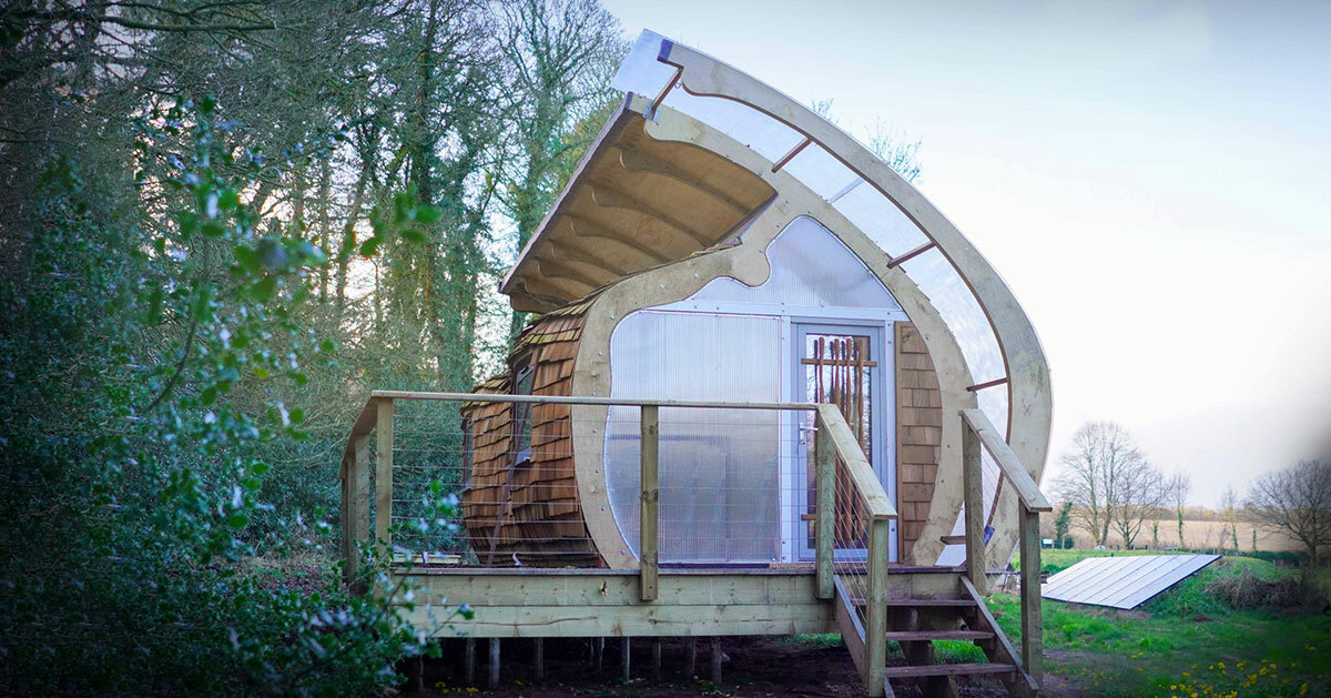 prefabricated cabin in UK reflects timber monocoque aircraft