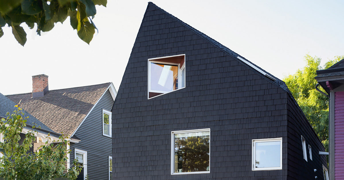 angled all-black residence by asap echoes new york's architectural heritage