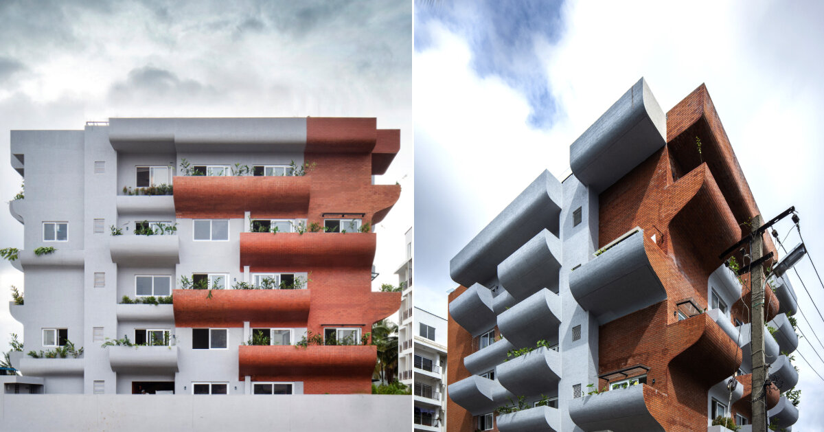 curving balconies double as environmental filters at housing complex in ...