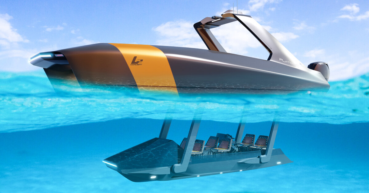 evoy and platypus’ semi-submersible boat with catamaran hulls glides ...