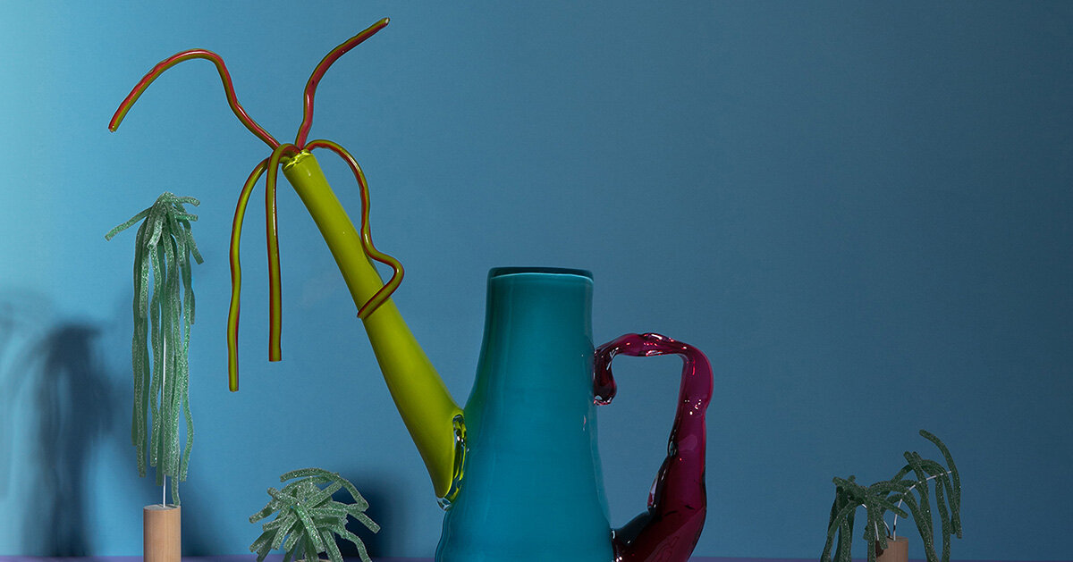 hand-sculpted glass can series THIRST turn watering into a sacred ritual