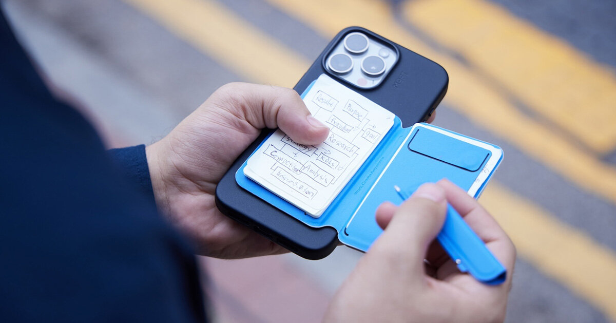 combining a notepad and a foldable pen, snap flow is your origami ...