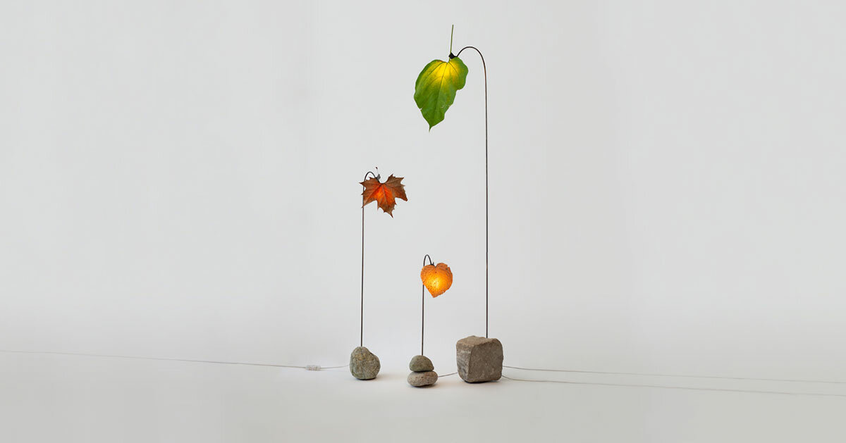 swappable rocks and leaves customize your nature-inspired lamp