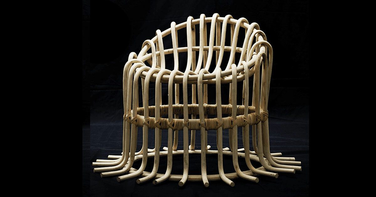 waterfall chair with smooth, flowy rattan curves reflects tranquility ...