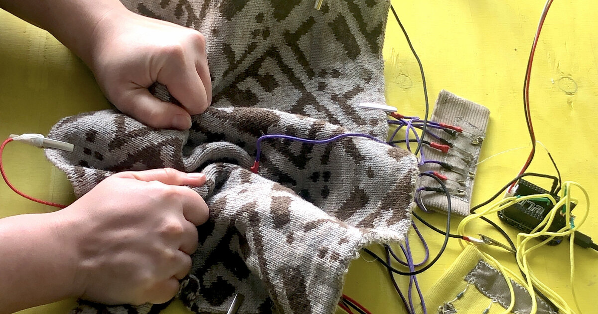 e-textiles make sounds like electronic musical instruments when users ...