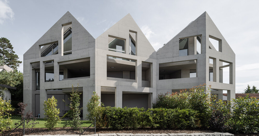 folding concrete fronts kohlerstraumann's triplex in switzerland.