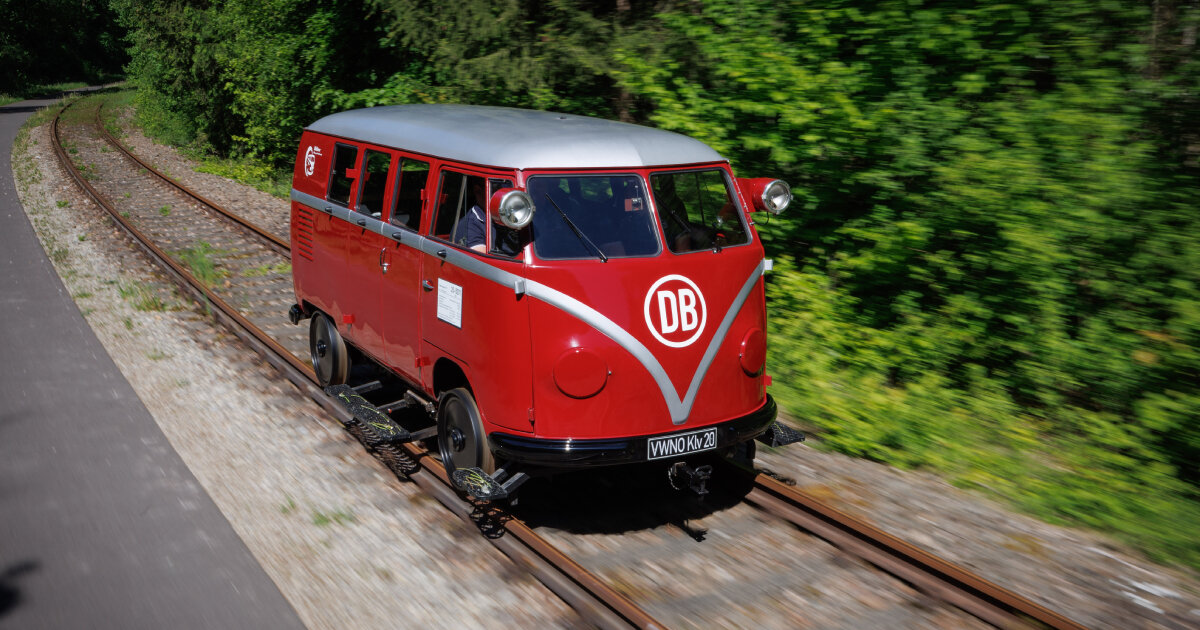 choo-choo! volkswagen uncovers converted 1955 bulli bus that runs on ...