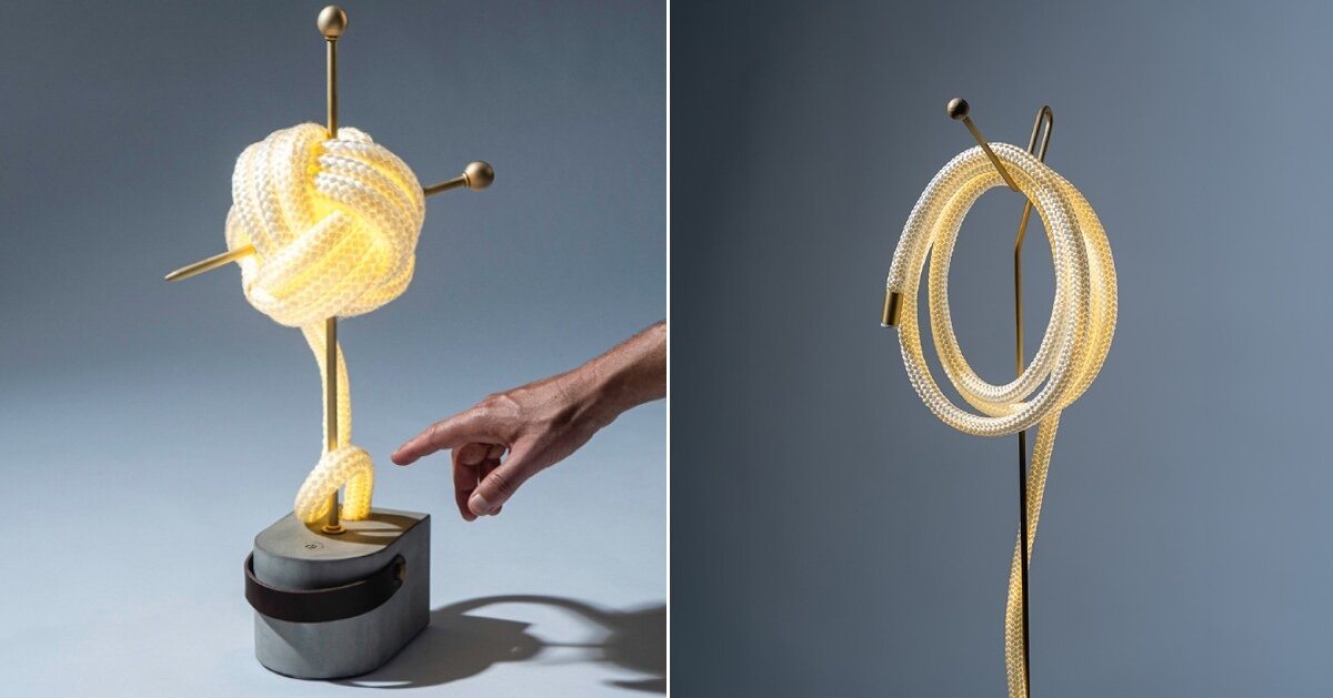 studioknob's rope lamps bring nautical knots and serpentine motions ...