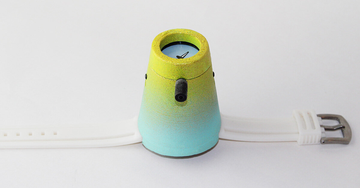 cone-shaped watch by paul kweton brings postmodern architecture to your ...