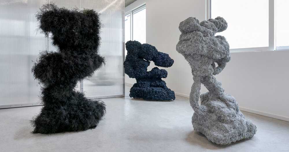 studio lilo molds moss like clay to create these botanical sculptures