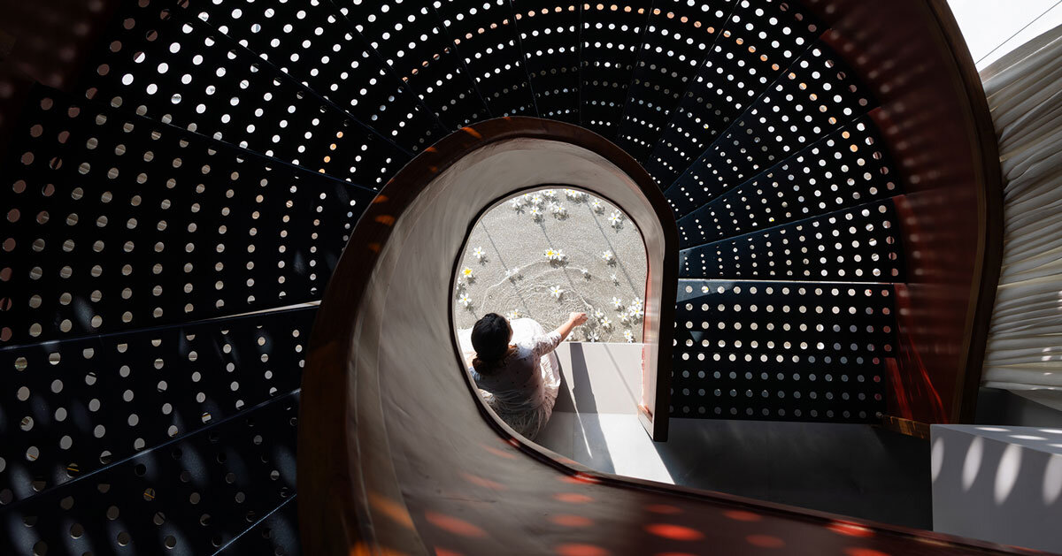 breathable stone facade by maanchitra enfolds residence in rural india