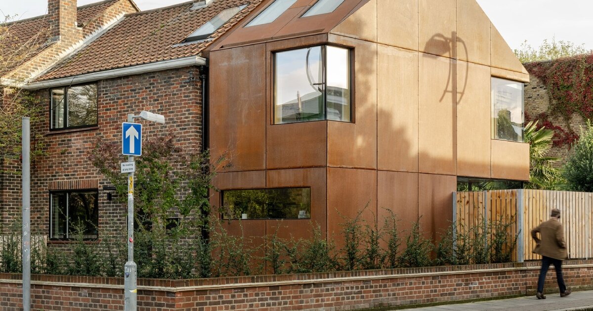 corten steel extension by studio on the rye modernizes 1950s home in london