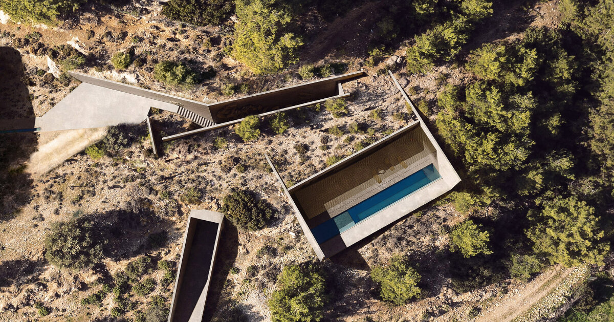 concrete volumes cascade at konstantinos stathopoulos | KRAK. architects' house in greece