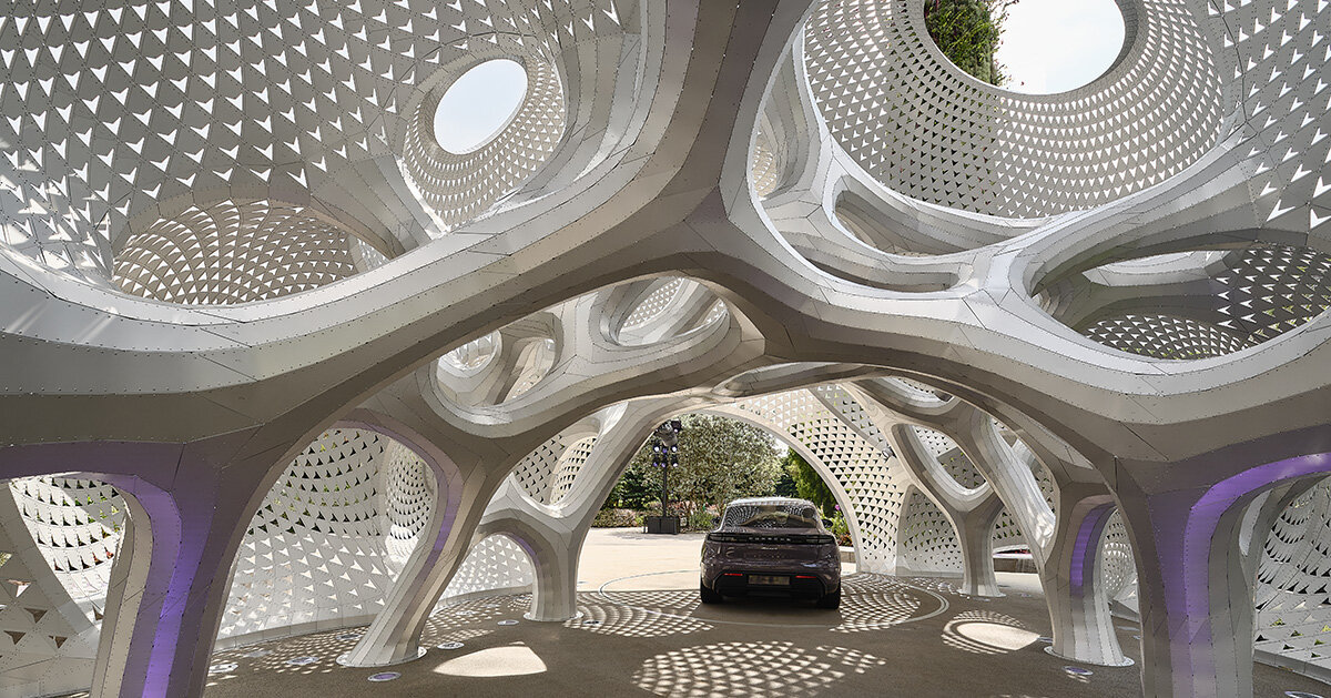 Stunning Aluminum-Clad Curved Porsche Pavilion by MARC FORNES ...
