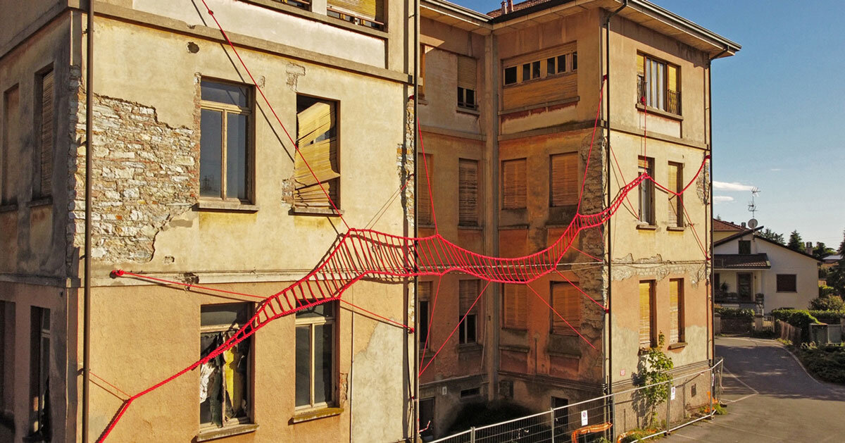 la cura threaded installation by ECO weaves across elementary school in ...