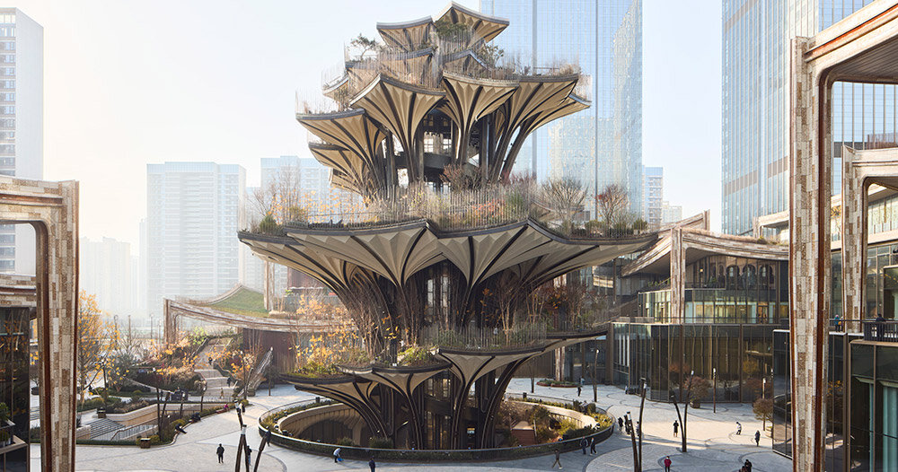 'xi’an tree' is the centerpiece of heatherwick’s new district in china