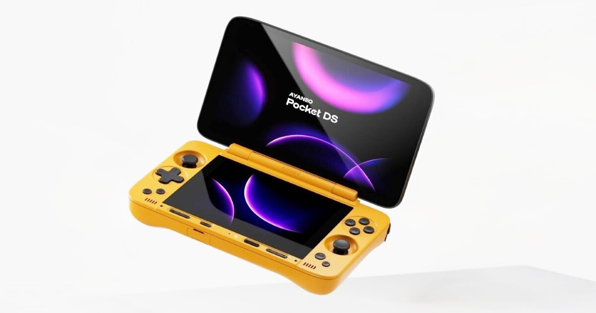 android-run ayaneo pocket DS is flip-up console with two screens
