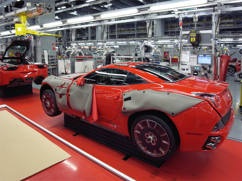 ferrari factory tour: assembly line