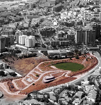 menis arquitectos' church on tenerife island is a cluster of monolithic ...