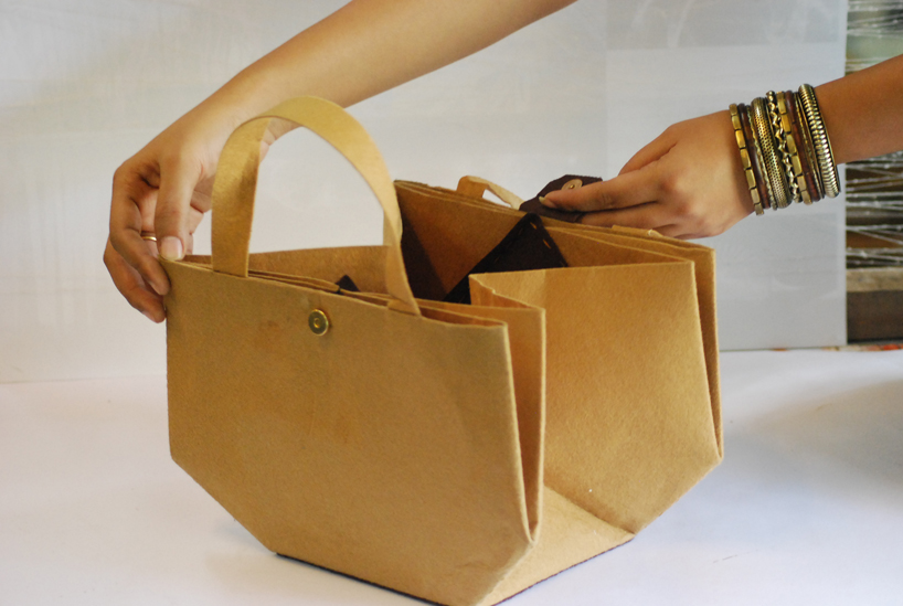 origami hand bag | designboom.com